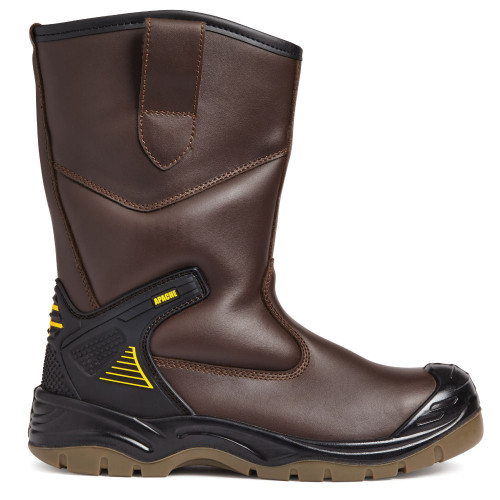 Toolmonkey - Apache AP305 Brown Leather Safety Rigger Boots